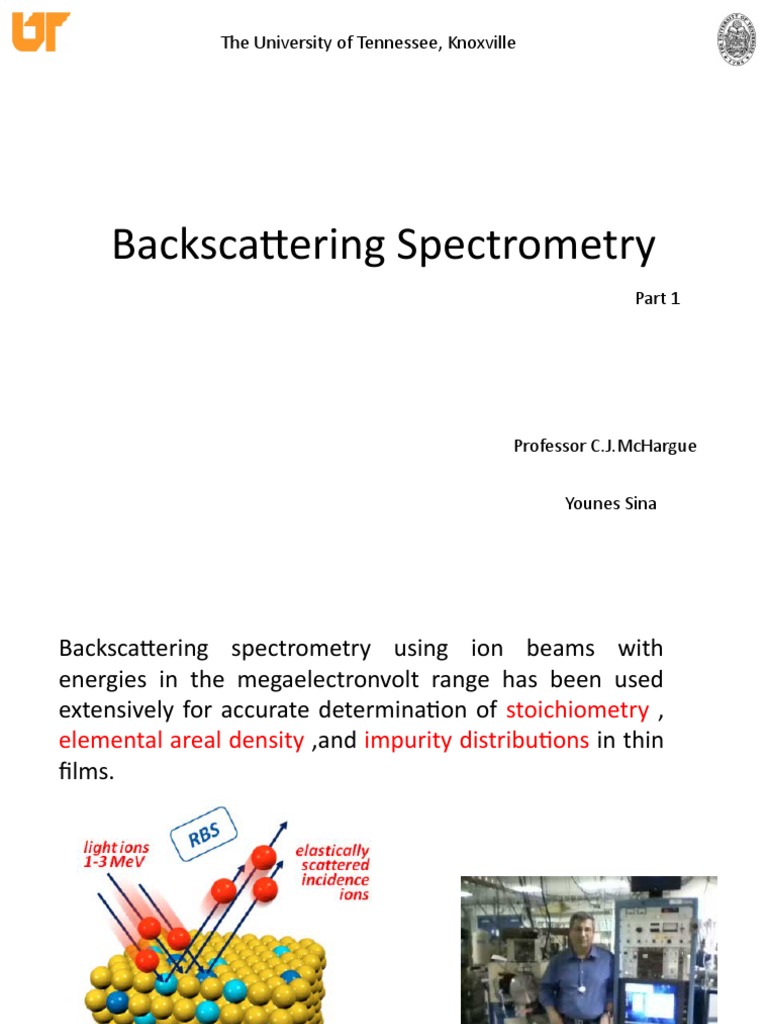 Backscattering Spectrometry: The University of Tennessee, Knoxville ...
