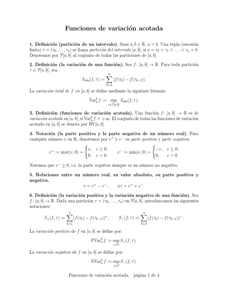 Bounded Variation Functions Es | PDF | Intervalo (Matemáticas ...