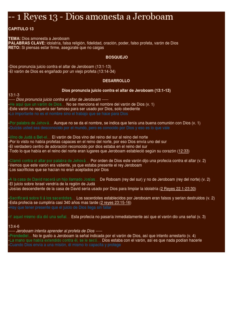 1 Reyes 13 | PDF | Libros de reyes | Creencia religiosa y doctrina