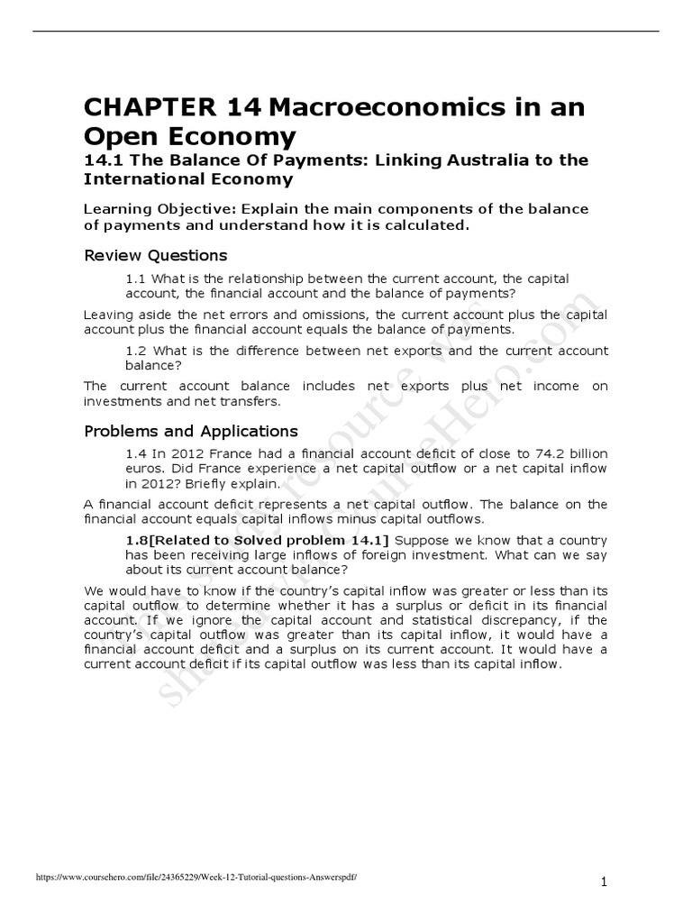 CHAPTER 14 Macroeconomics in An Open Economy | PDF | Current Account ...