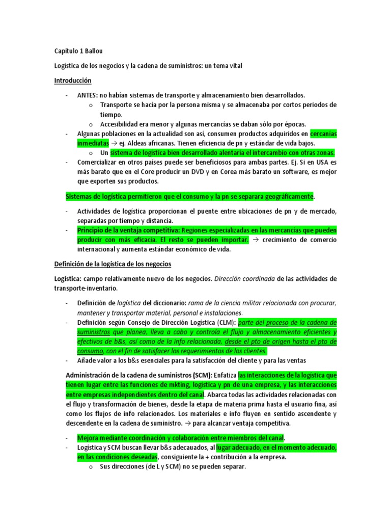 Cap 1 Ballou | PDF | Logística | Almacén