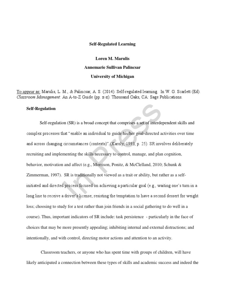 Understanding Self-Regulated Learning | PDF | Learning | Expert