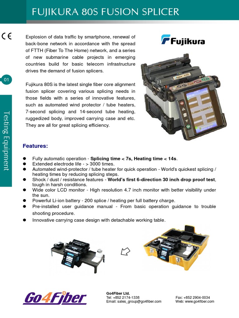 Fujikura BV 80S PDF | PDF | Optical Fiber | Computer Monitor
