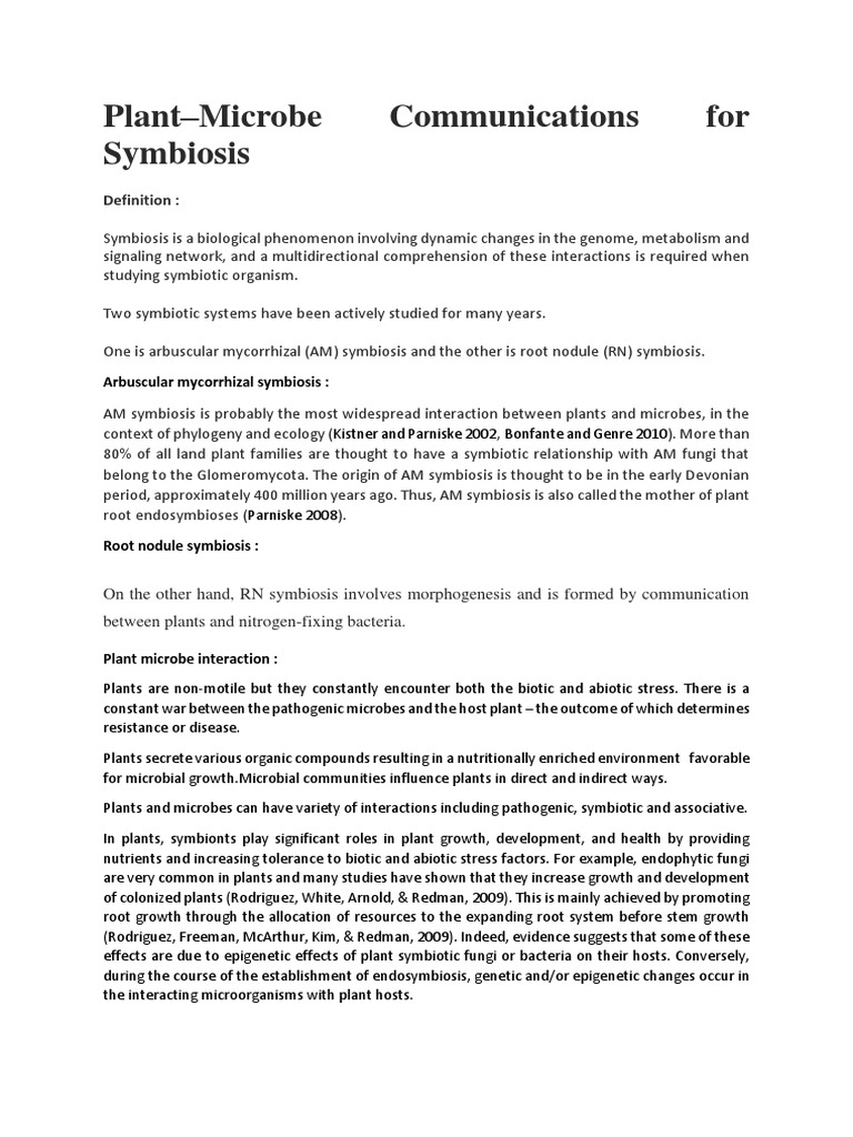 Understanding Plant-Microbe Symbiosis | PDF | Symbiosis | Parasitism