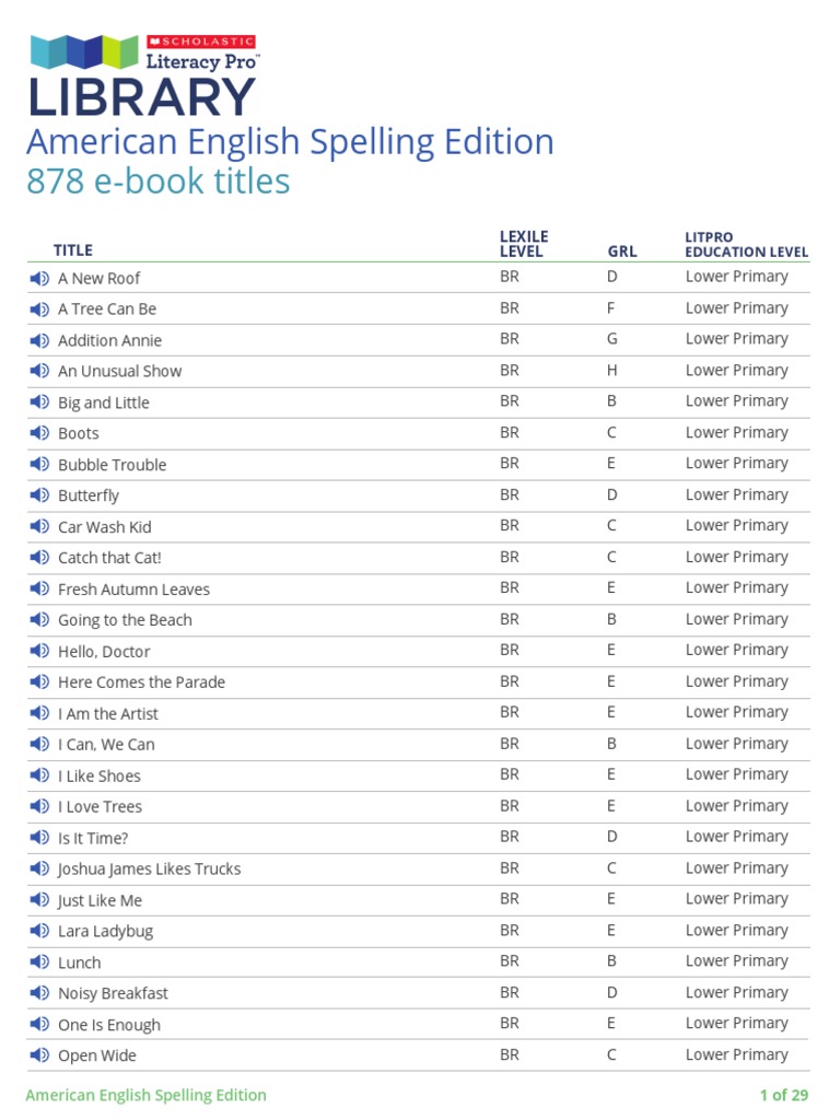 Scholastic Literacy Pro Library - Titles List 2017 PDF | PDF | Nature