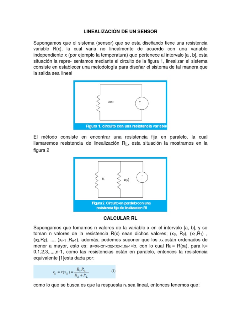 Linealización de Un Sensor | PDF | Sistema de ecuaciones lineales ...