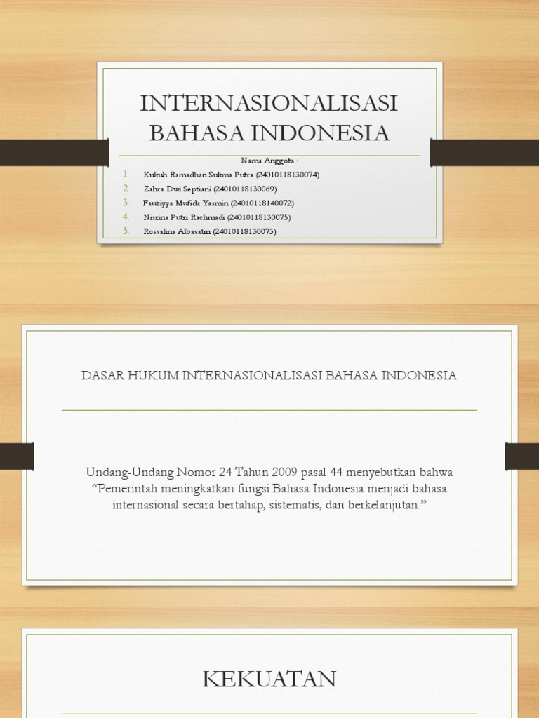 Internasionalisasi Bahasa Indonesia | PDF