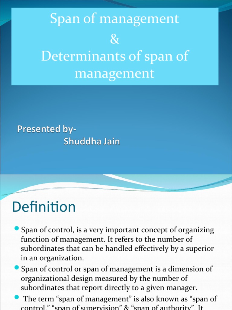 Span of Management Final | PDF | Hierarchy | Organizational Structure