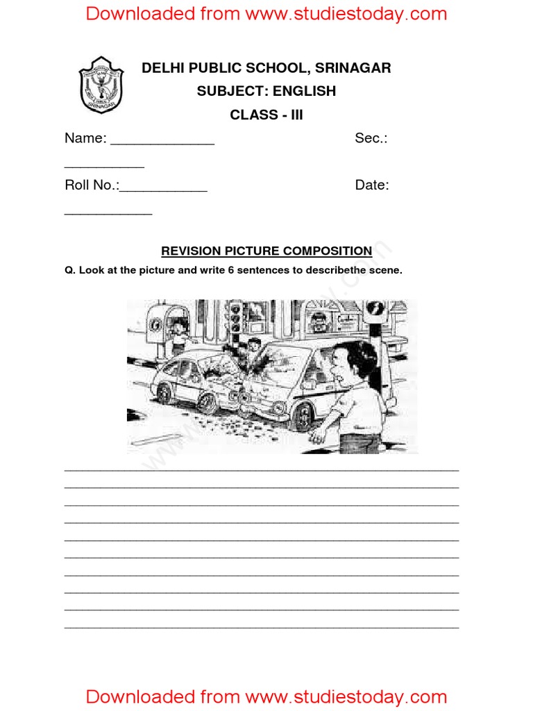 A Young Student's Descriptions of Scenes in Pictures and Objects: A 3rd ...