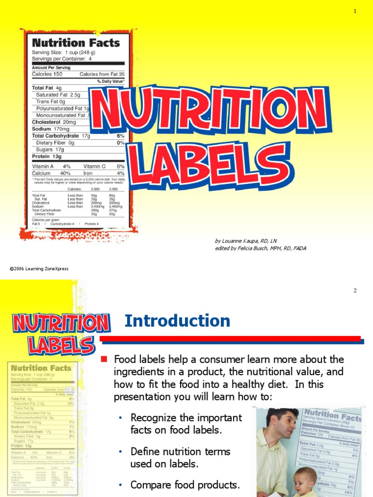 Labels Powerpoint | PDF | Nutrition Facts Label | Foods