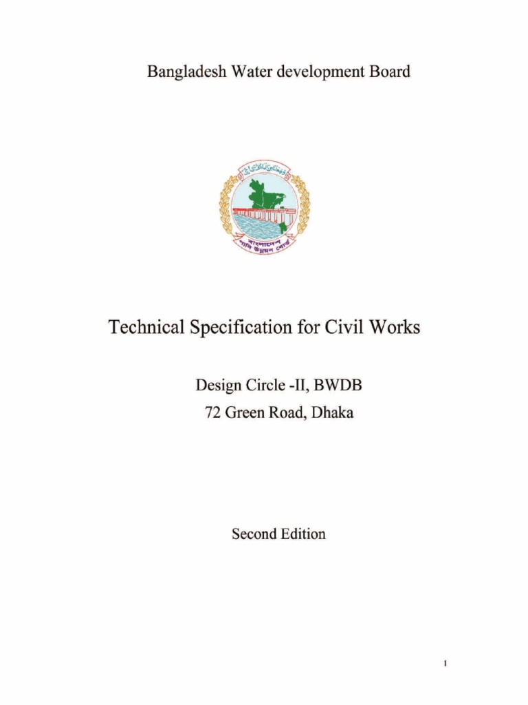 BWDB Technical Specification For Civil Works - Second Edition | PDF ...