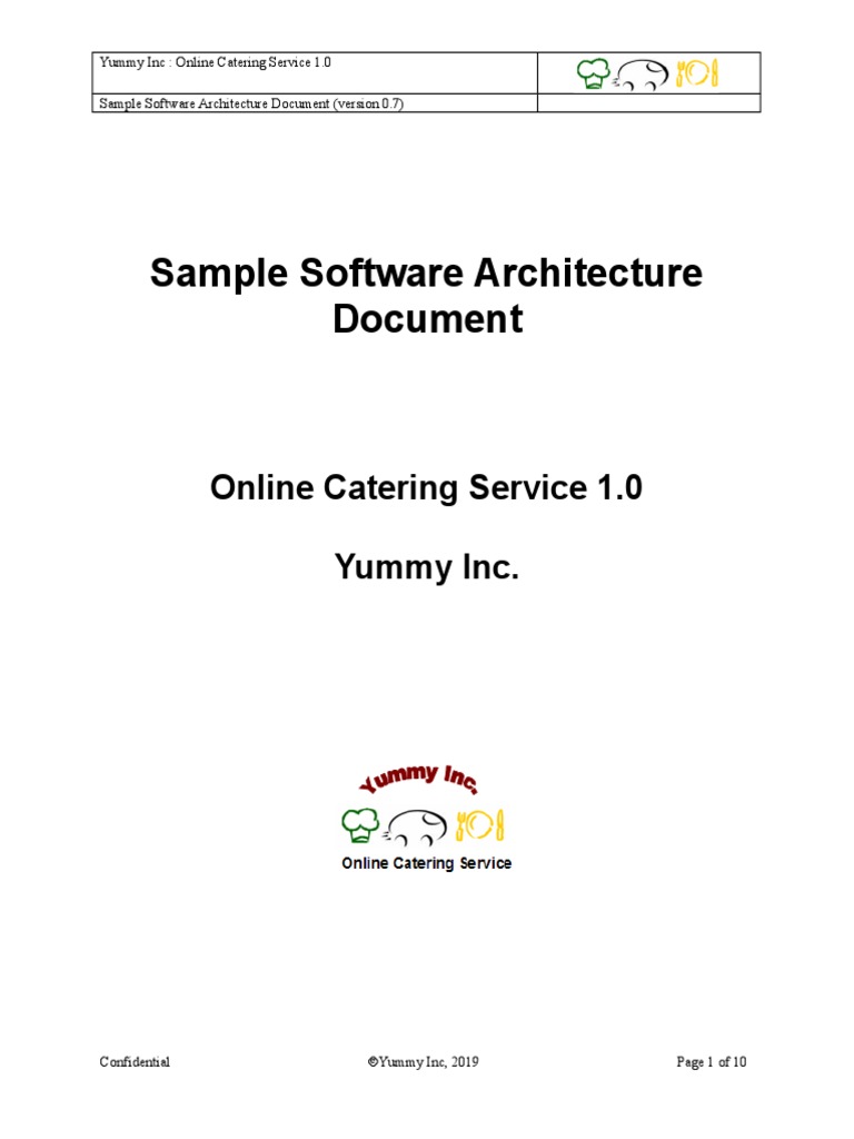 SOFTWARE ARCHITECTURE DOCUMENT-OnlineCateringService Sample Example ...