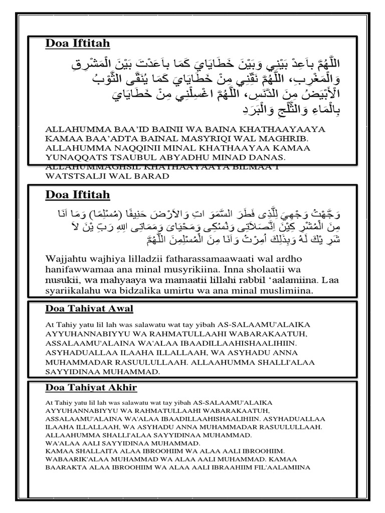 Doa Iftitah Dan Tahiyat | PDF