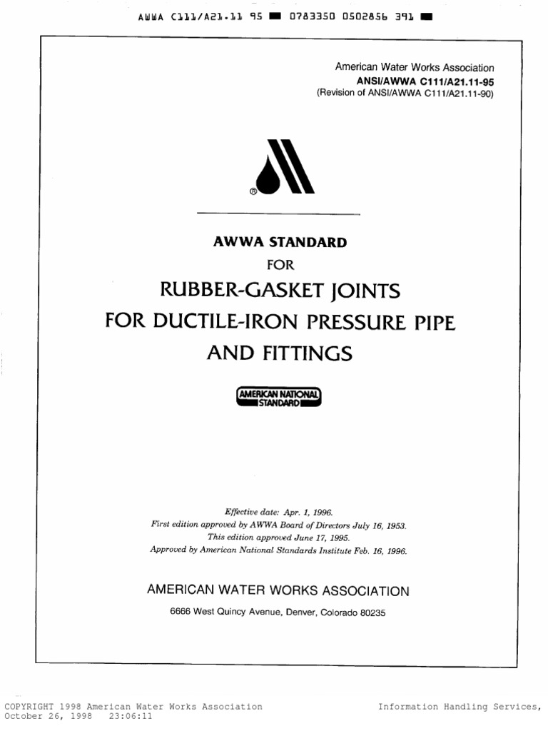 Awwa C111 PDF | PDF | Business