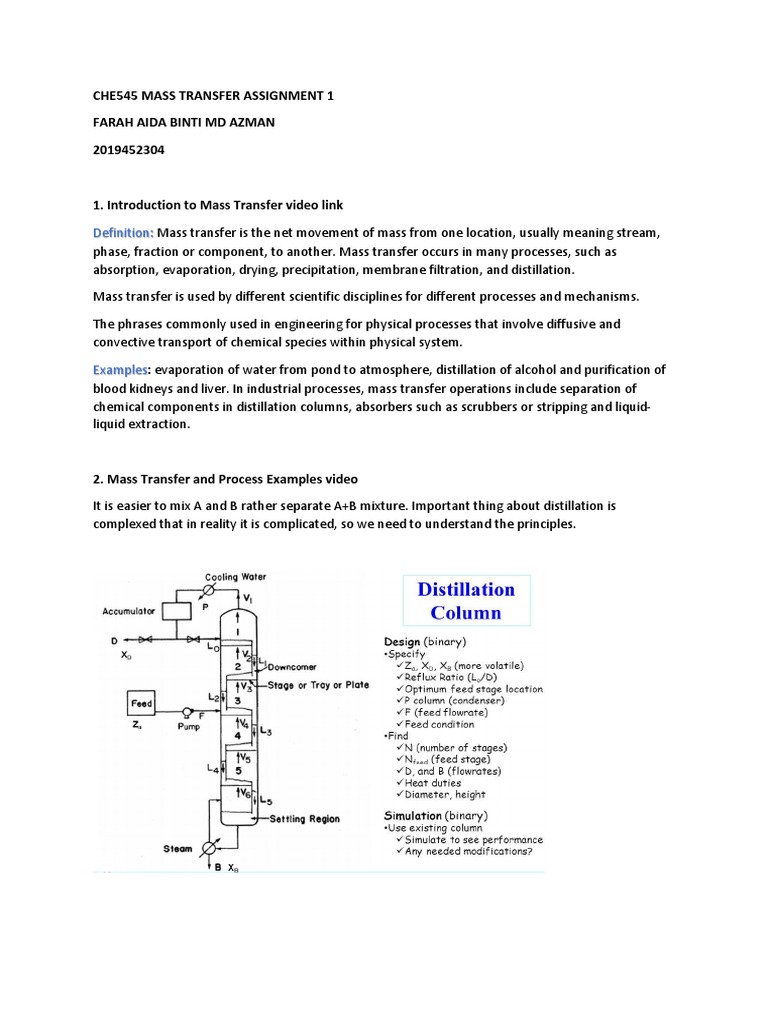 Understanding Mass Transfer Mechanisms | PDF | Mass Transfer | Diffusion