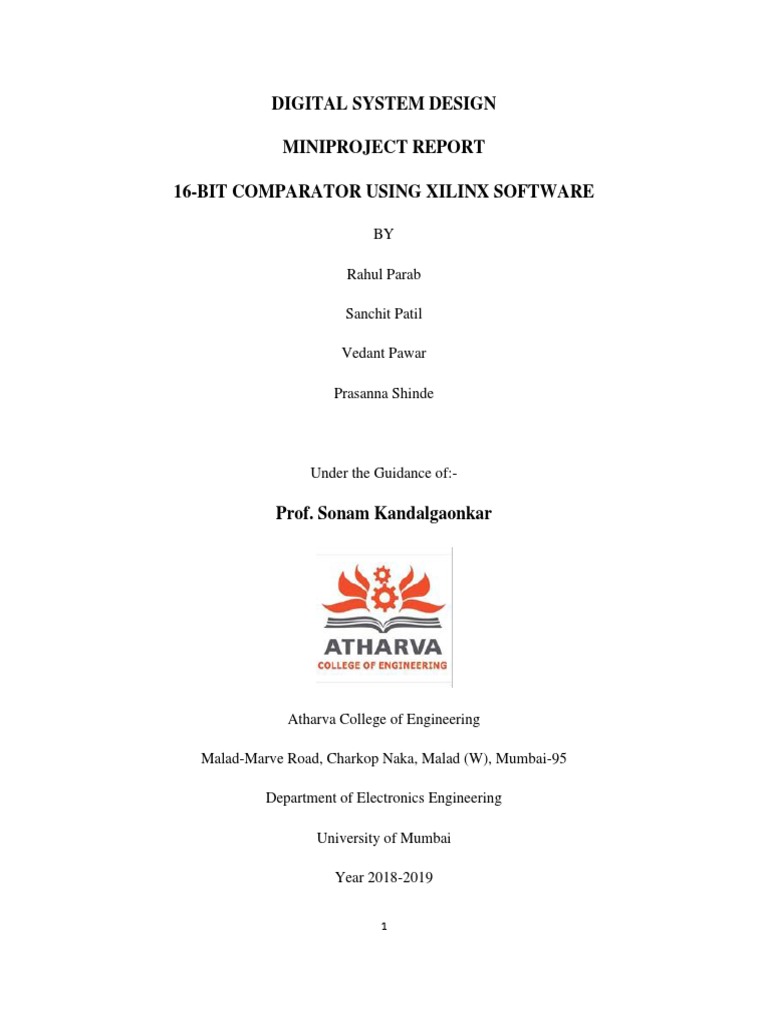 DSD Mini Project Report1 | PDF | Vhdl | Electrical Engineering