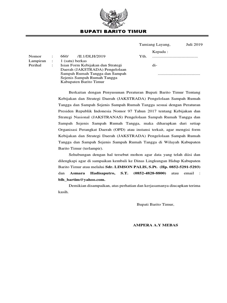 Surat Permintaan Pengisian Data Jakstrada | PDF Surat Permintaan Pengisian Data Jakstrada | PDF