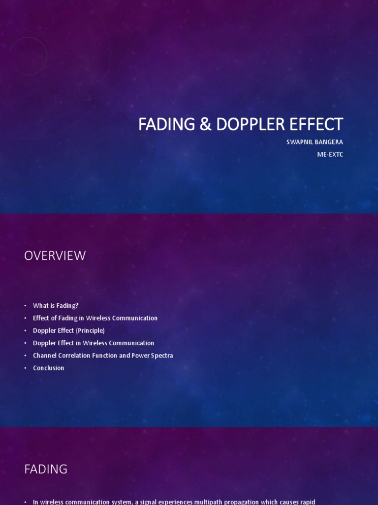 Fading & Doppler Effect: Swapnil Bangera Me-Extc | PDF | Doppler Effect ...
