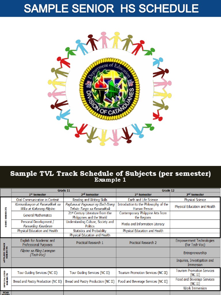 Sample Senior High School Schedules | PDF