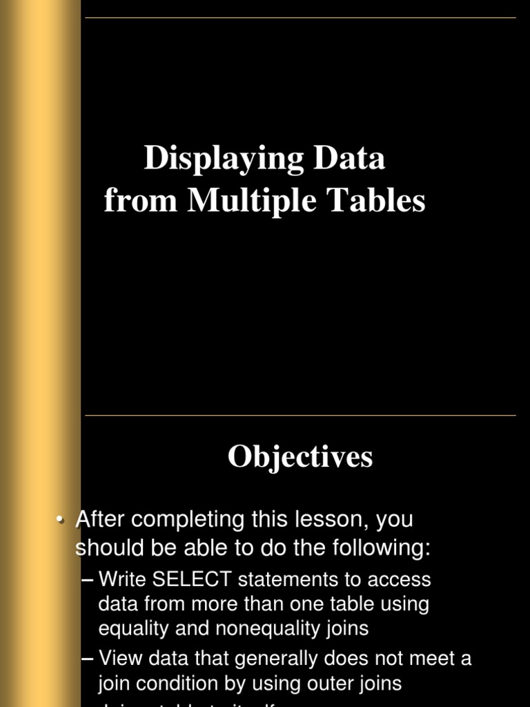 Displaying Data From Multiple Tables | Download Free PDF | Information ...