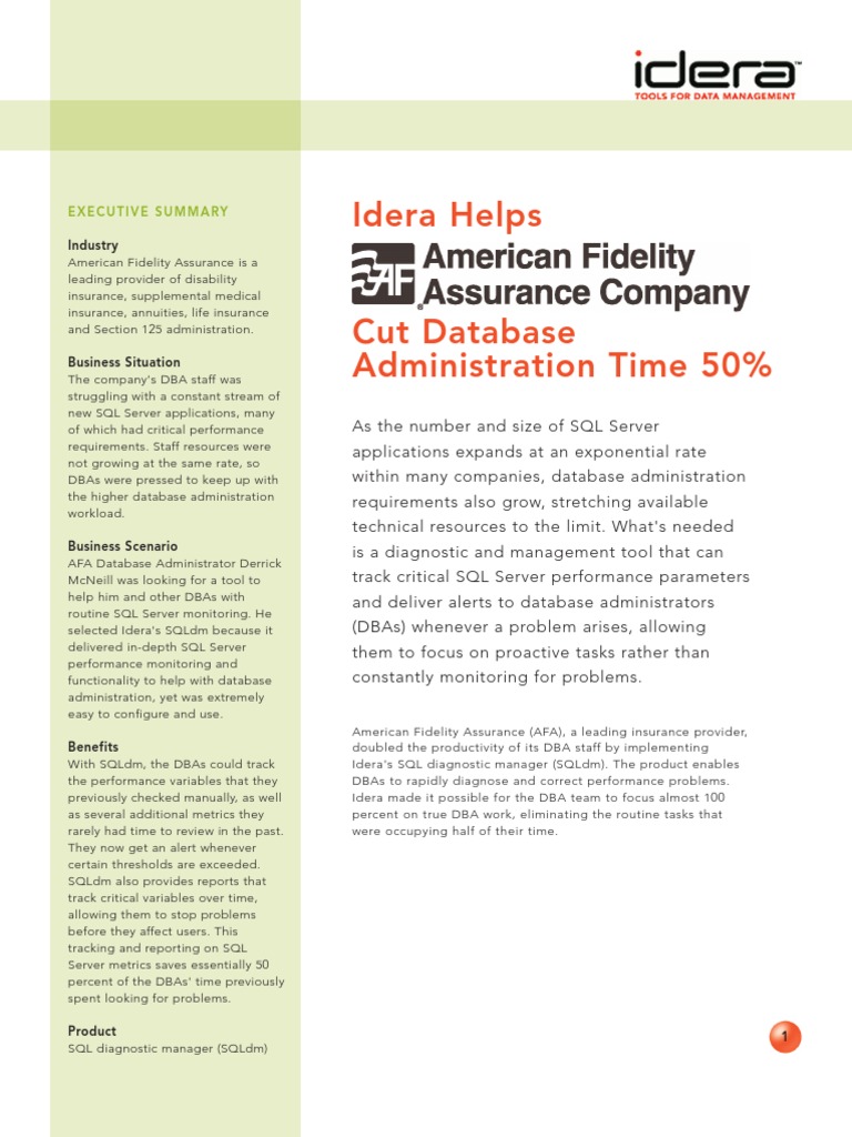 Idera Helps American Fidelity Assurance Cut Database Administration ...