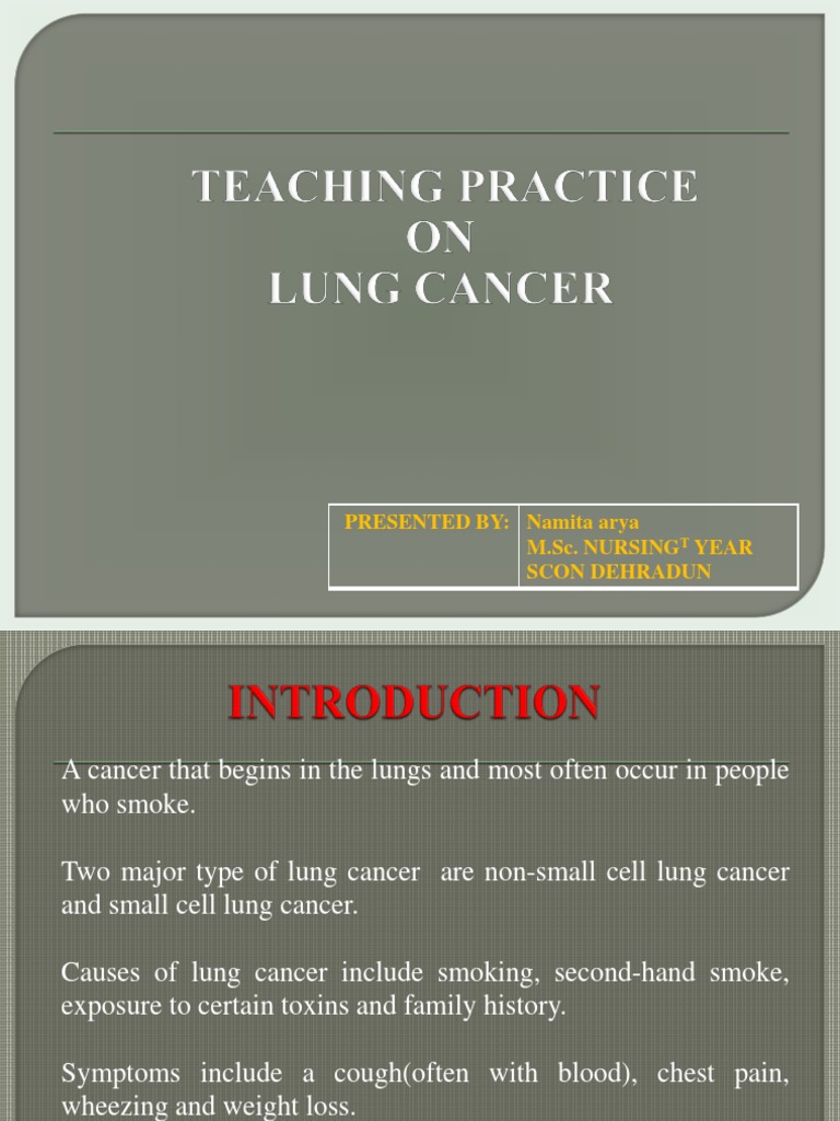Teaching Practice.... Lung Cancer | PDF | Lung Cancer | Non Small Cell ...