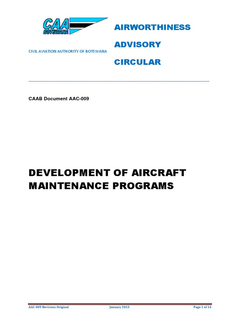 Development of Aircraft Maintenance Programs PDF | PDF | Reliability ...