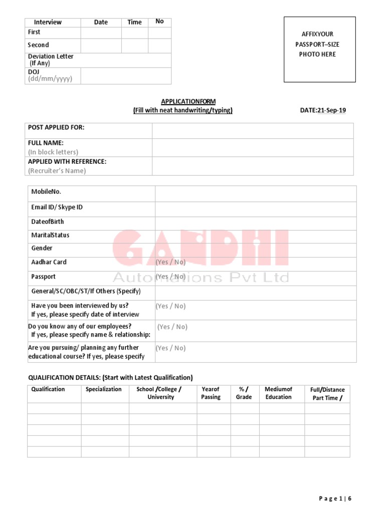 Application Form - 144 | PDF | Business
