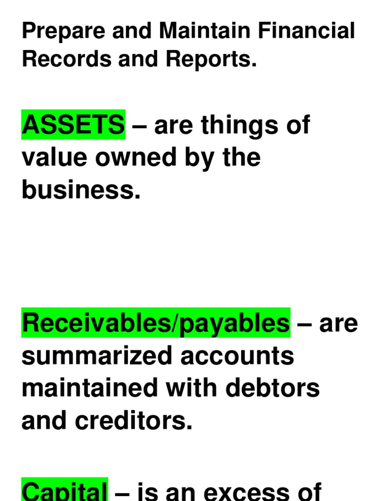 Prepare and Maintain Financial Records and Reports | PDF | Business ...