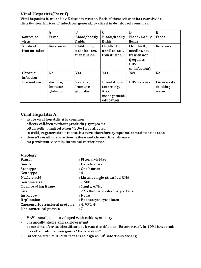 Viral Hepatitis (Part I) | PDF | Hepatitis | Virus