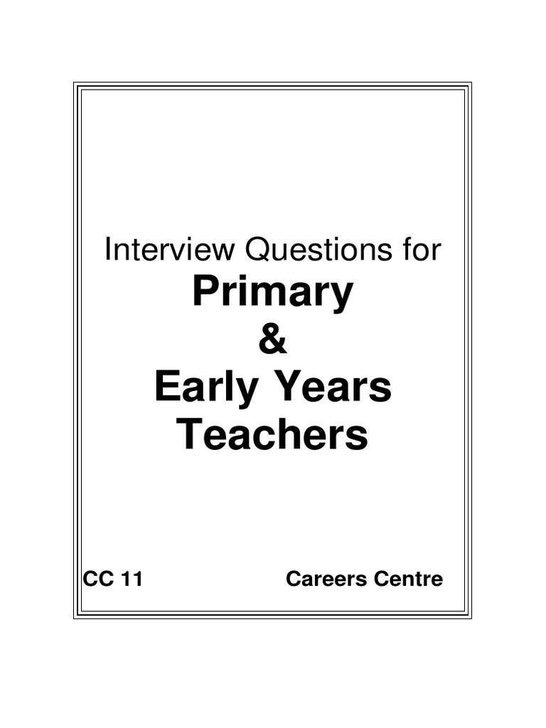 Questions For Primary Teachers | PDF | Schools | Teachers