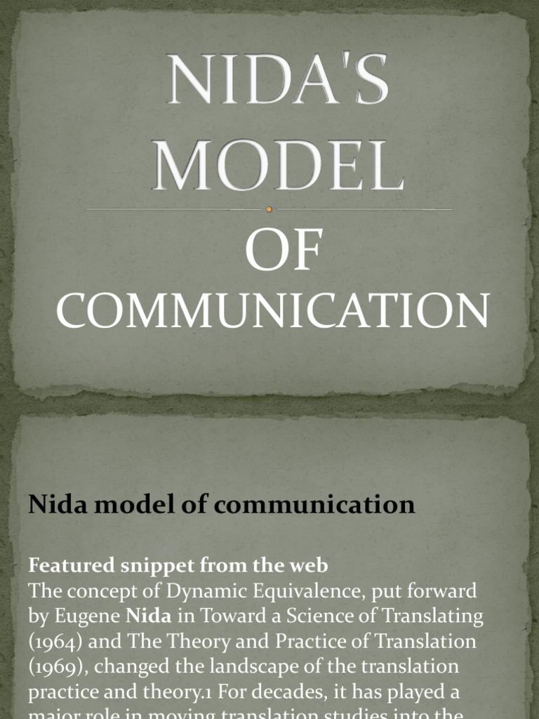Nidas Model | PDF | Translations | Theory