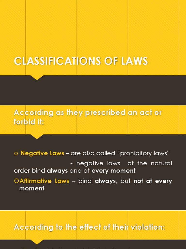 Ethics - Classification of Laws | PDF | Applied Ethics | Social ...