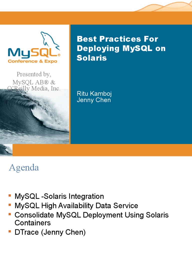 Best Practices For Deploying Mysql On The Solaris Platform Pdf Computer Cluster My Sql