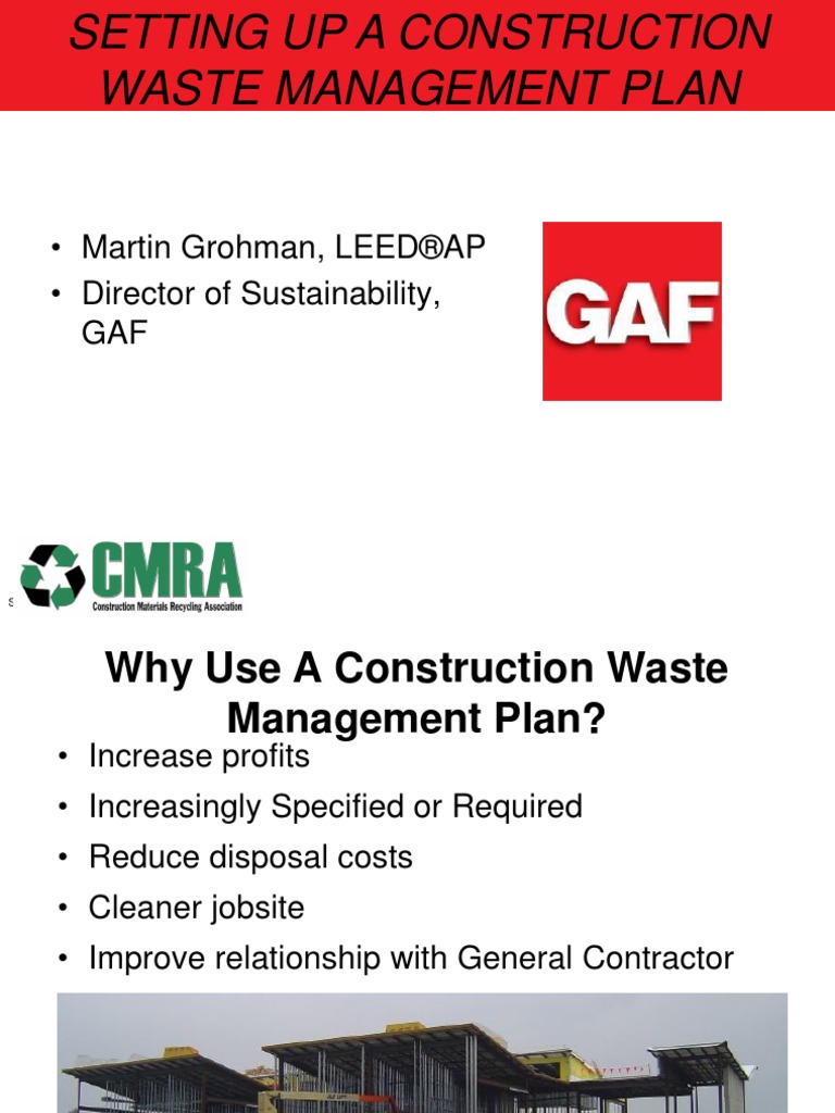 Construction Waste Management Plan | PDF | Recycling | Waste Management
