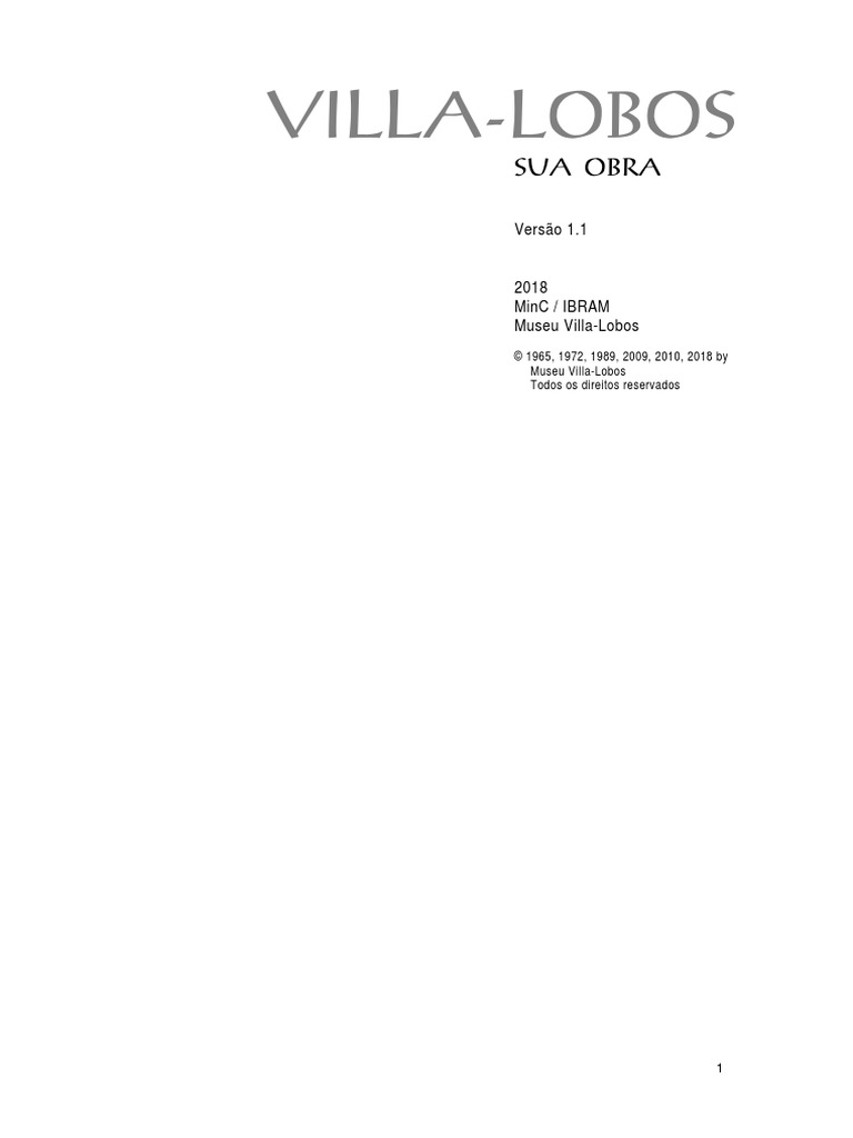 Catálogo 2018 Sobre Obra de Villa Lobos | PDF | Orquestras | Ópera