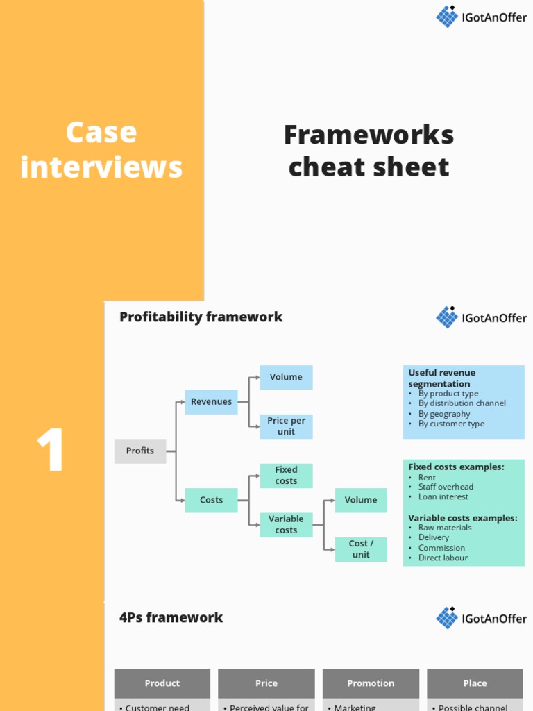 Case Interview Frameworks Cheat Sheet | PDF | Mergers And Acquisitions ...