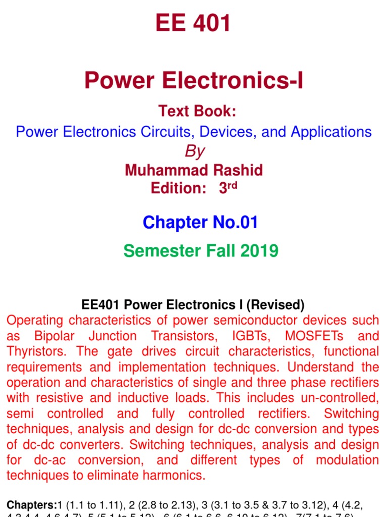 PE Chapter 01 Fall 2019 | PDF | Power Electronics | Rectifier