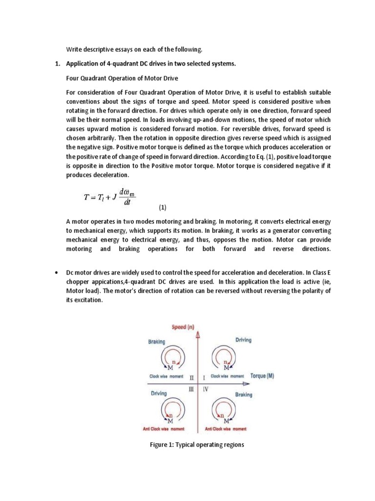 Application of 4-Quadrant DC Drives in Two Selected Systems | PDF ...