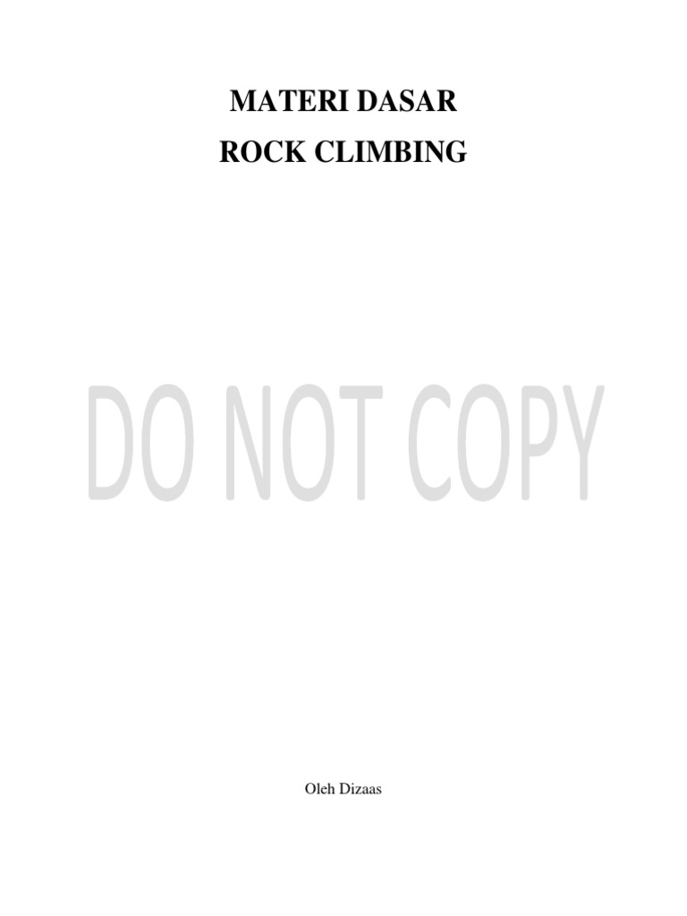 Materi Dasar Rock Climbing PDF | PDF