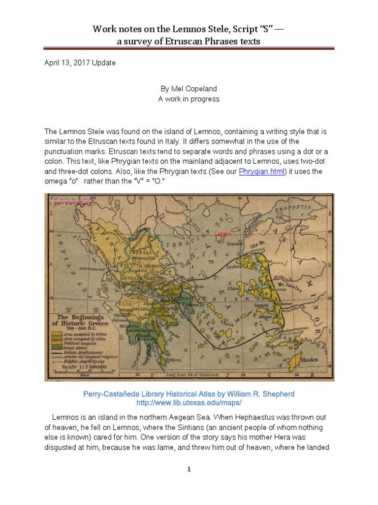 Work Notes On The Lemnos Stele | PDF | Ancient Rome | Ancient Greek ...