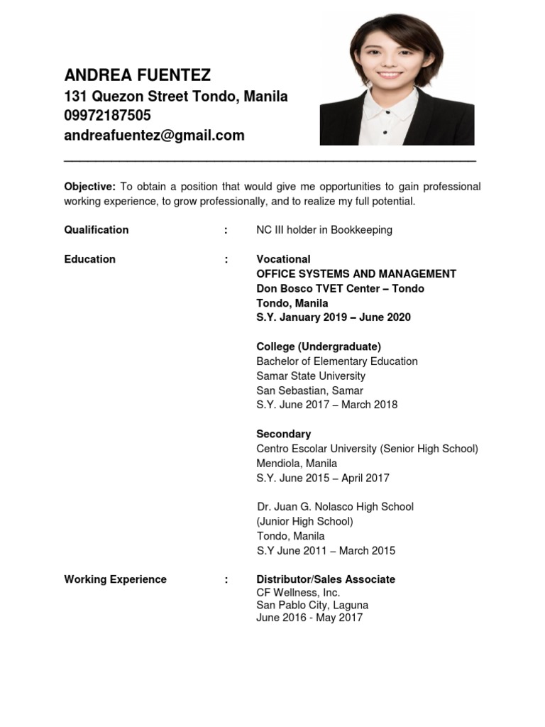 Sample Resume Osm Palomino | PDF | Manila | Academia