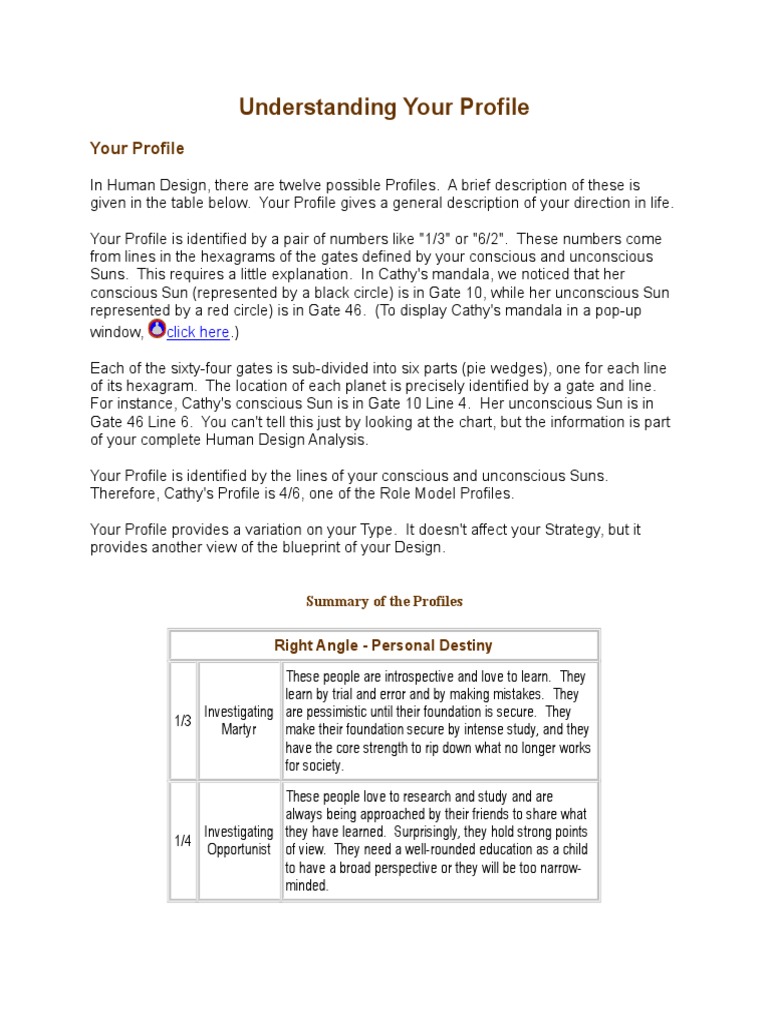 Understanding Your Profile | PDF | Psychology | Psychological Concepts