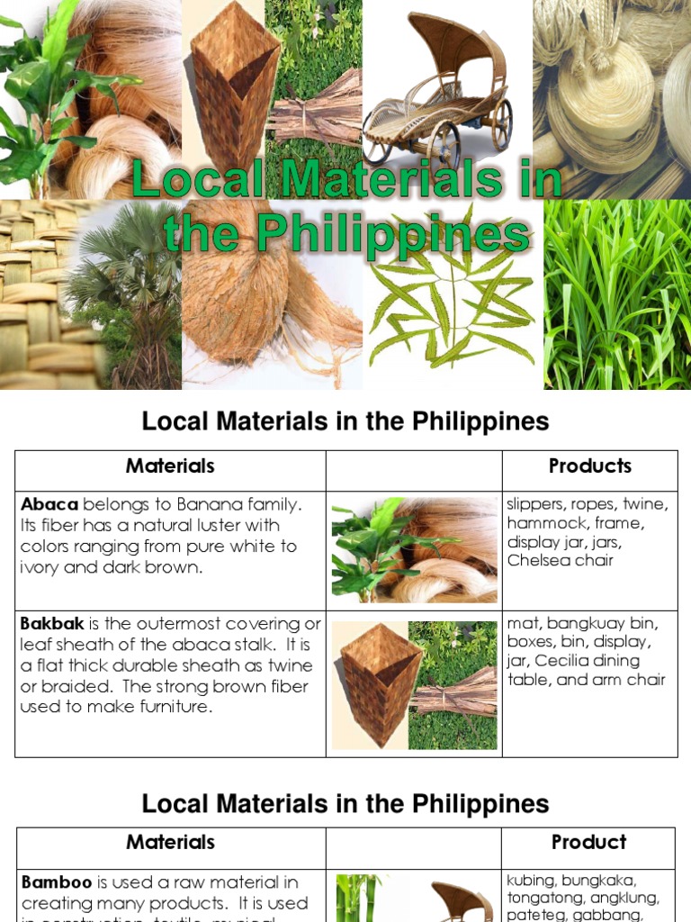 Local Materials in The Phils | PDF | Textiles | Nature