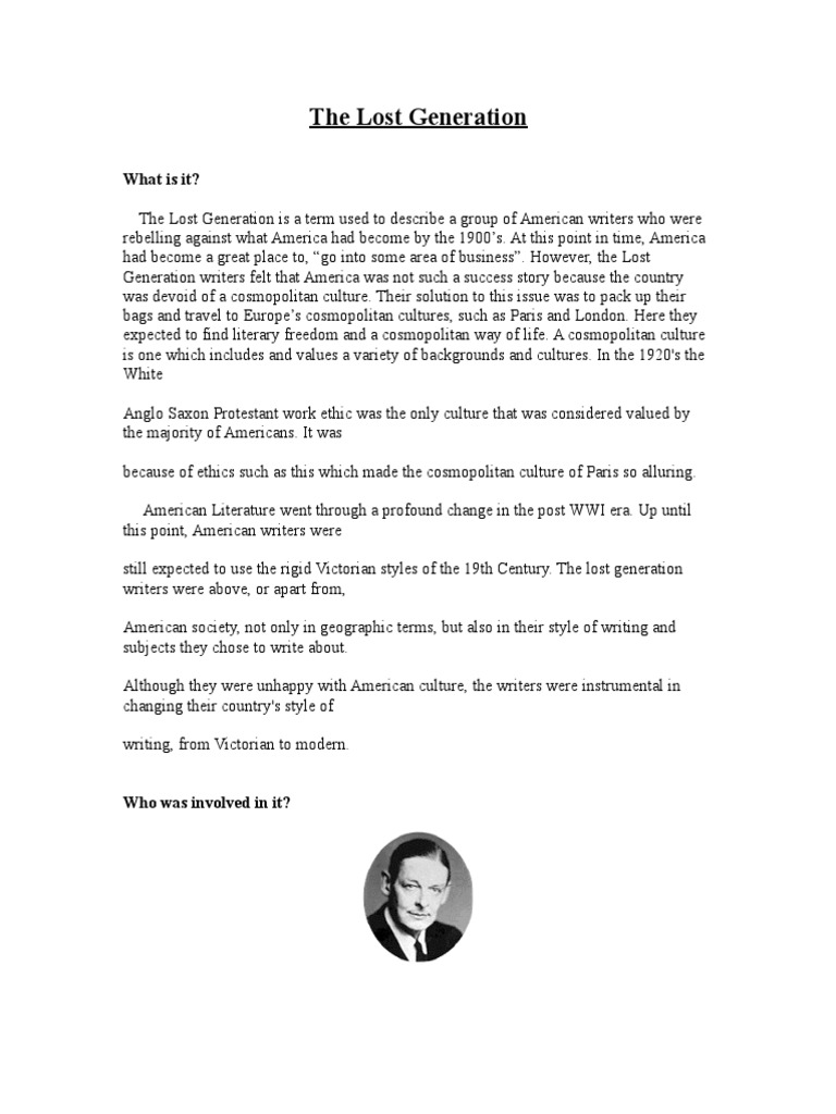 The Lost Generation | PDF | Beat Generation | Bloomsbury Group