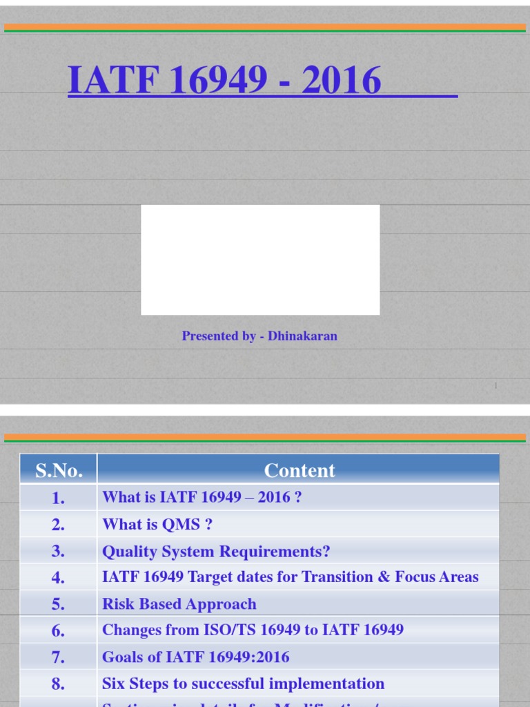 IATF 16949:2016 Overview and Training | PDF | Quality Management System ...