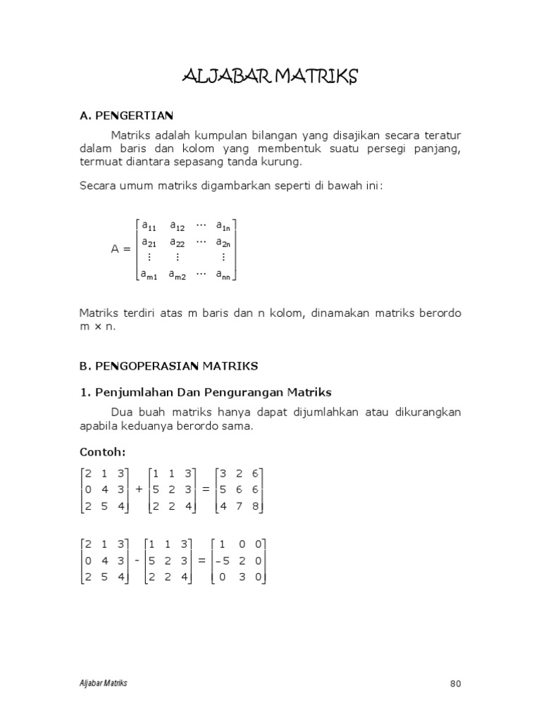 Aljabar Matriks | PDF