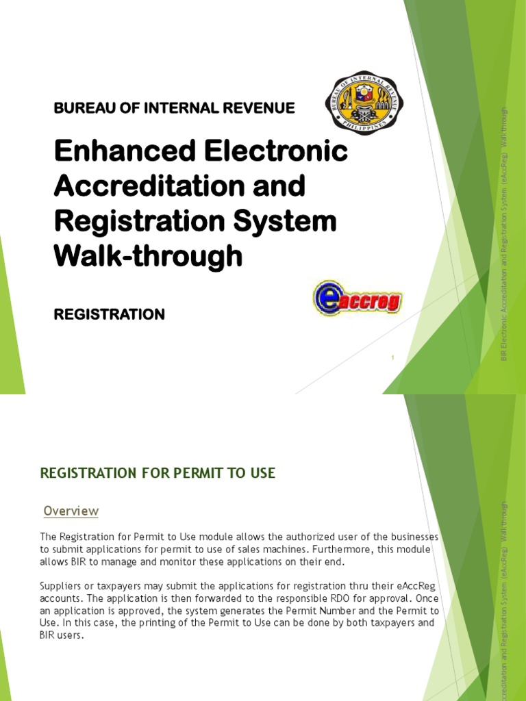 Enhanced Electronic Accreditation and Registration System Walk-Through ...