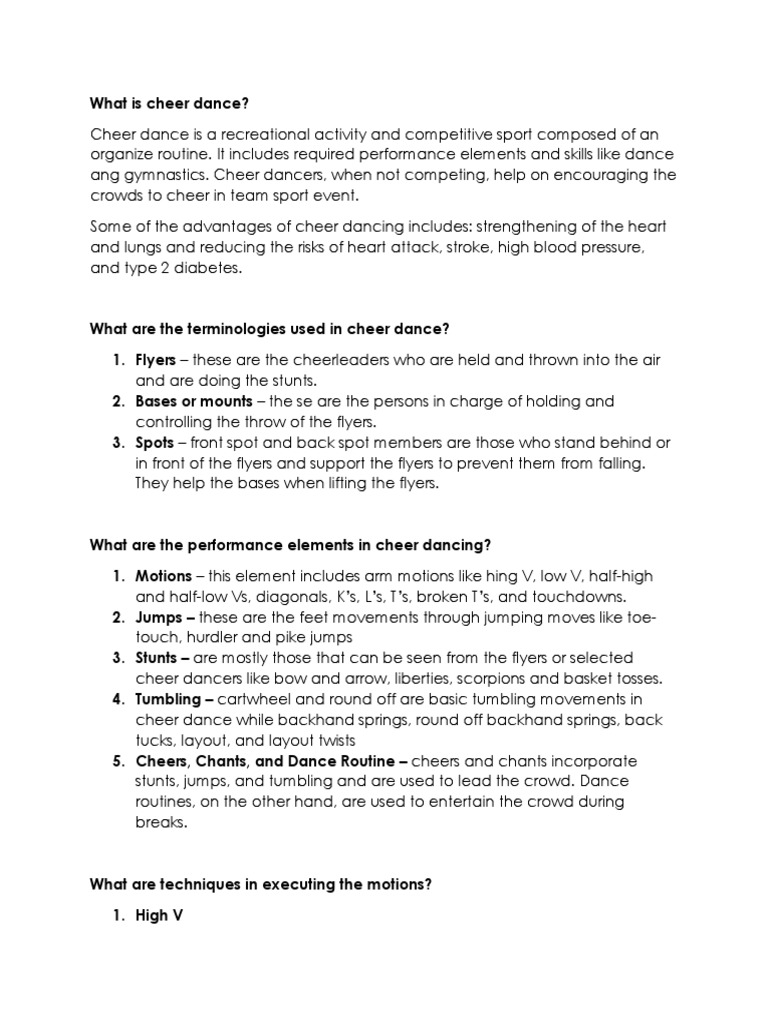 Cheer Dance | PDF | Cheerleading | Sports