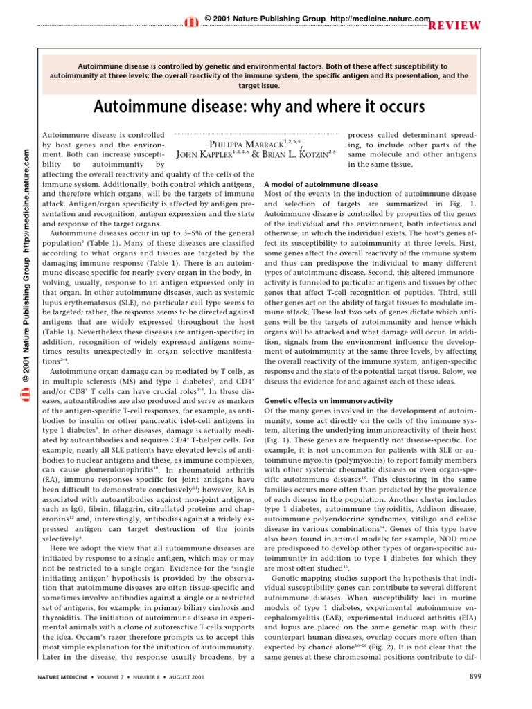 Autoimmune Disease - Why and Where It Occurs | PDF | Autoimmunity ...
